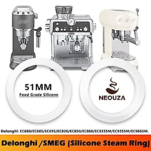 NEOUZA 51mm Brewing Group Head Silicone Gasket 2Pcs Compatible with Delonghi Dedica EC680/EC685/820/850/860 Smeg ECF01