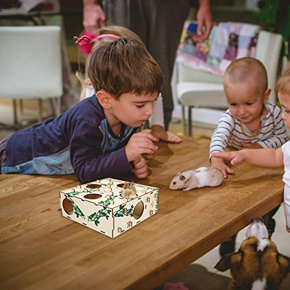 Ipetboom Guinea Pig Toys Toys Hamster Wooden Maze Tunnel Toy Small Animals Activity Gerbil Labyrinth Dwarf Hamster Training Play Toys Maze Tunnel Mice Accessories for Hamster Pet Wooden Toys