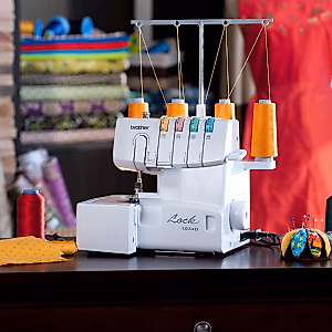 Brother Serger, 1034D, Heavy-Duty Metal Frame Overlock Machine, 1,300 Stitches Per Minute, Removeable Trim Trap, 3 Included Accessory Feet,White