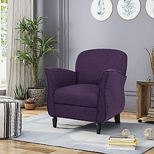 Christopher Knight Home Crew Traditional Armchair, Purple Tweed, Dark Brown