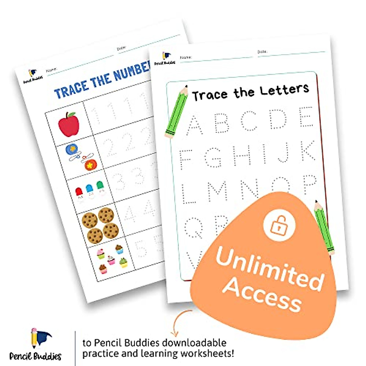 Short Jumbo Kids Pencils for Preschoolers, Kindergarten, Toddlers & Beginners - 12 Fat Pencils and 1 Sharpener & Eraser, 2 Pencils, Triangle Grip, Big Pencils (Multicolor)