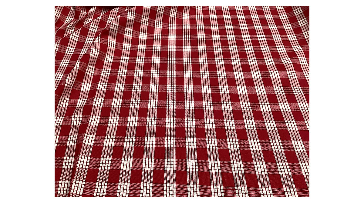 Shop Red Palaka Woven Hawaiian Fabric by the Yard