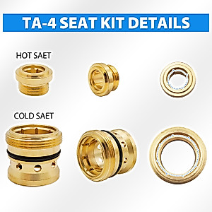 Complete Valve Rebuild kit Compatible with Symmons Temptrol Valve,Replacement for Cartridge (TA-10), Seats (TA-4) and Seat Removal Tools (T-35A/B),Adjustment and Balance of Hot and Cold Water Pressure