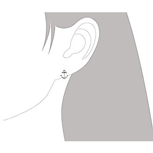 Sterling Silver XS Small Anchor Stud Earrings
