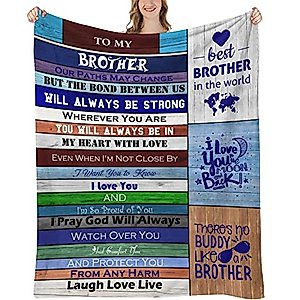Big Brother Gift | Birthday Gifts for Brother | Gift for Adult Brother Blanket | Brother Gifts from Sister | Graduation Gifts Throw Blankets 60"x 50" (To My Brotaher, 60" X 50" Brother Blankets)