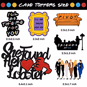 Friends TV Show Bridal Shower Decoration Kit, Hombae She Found Her Lobster Banner for Bachelorette Wedding Engagement Decorations Including Paper Fans Pom Poms Cutouts, Cake Cupcake Toppers, Balloons