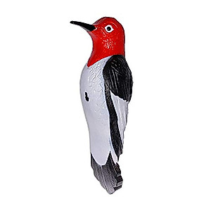 Woodpecker Tree Ornament Decoy Plastic & Metal Decorative Deterrent & Repeller- Easy to Mount-House, Tree or Gift 9" Tall