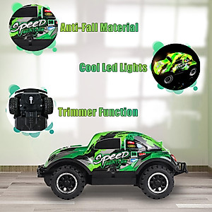 Desdoni Remote Control Car, Light Up RC Car Toys, 2.4GHz 1:24 Scale 15KM/H Off-Road with Cool LED Lights Racing Rechargeable Toy Car for Christmas Birthday Kids Boys Girls for 6-7 8-12 Year Old