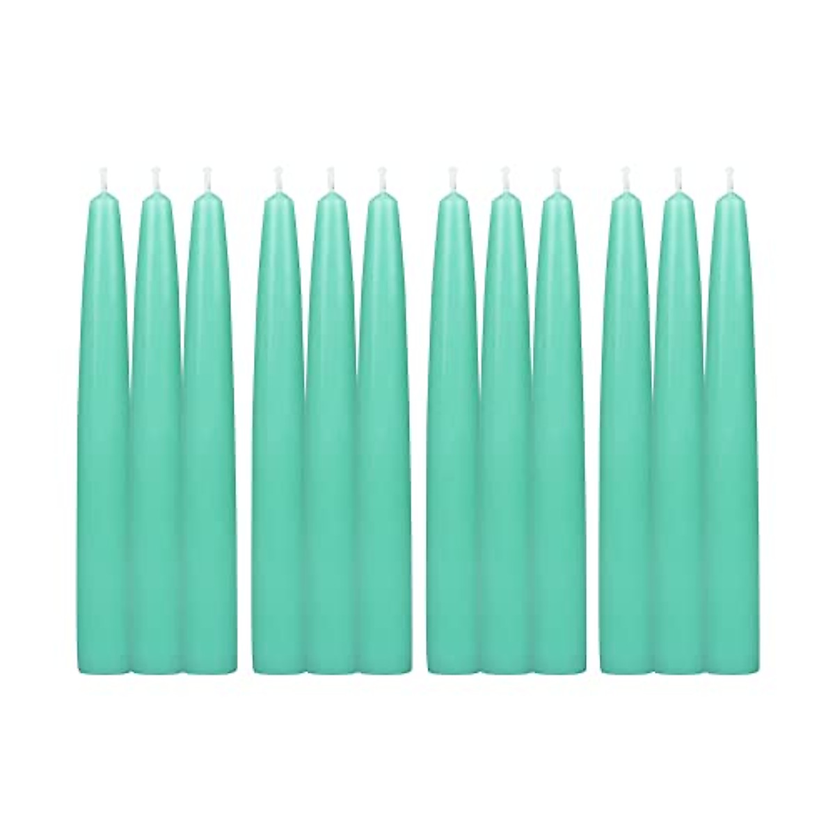 Zest Candle 12-Piece Taper Candles, 6-Inch, Aqua