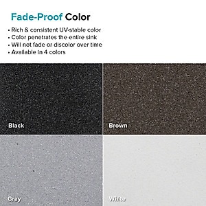 KRAUS KGD-441 Quarza 25-inch Dual Mount Single Bowl Granite Kitchen Sink in Black