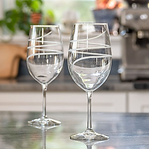 Rolf Glass Twist All Purpose Wine Glass 18 Ounce | Proudly Made in the USA | Large Wine Glasses | Lead-Free Glass | Engraved Large Wine Glasses | (Set of 4)