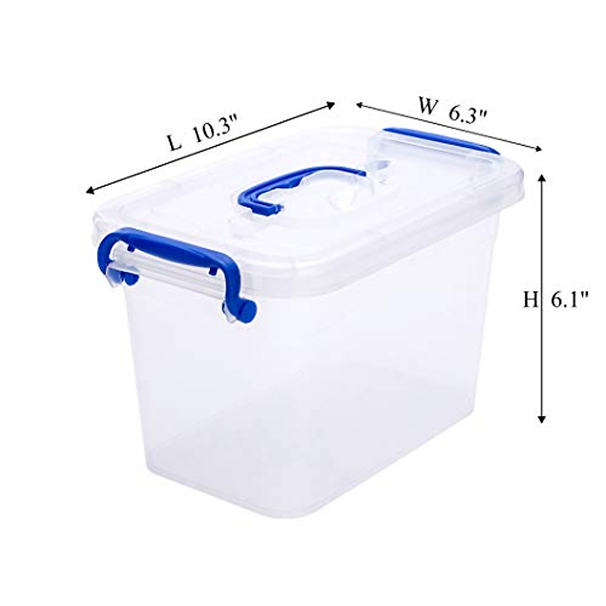 ZHENFAN Clear Storage Latch Box, 4.5 Quart Plastic Storage Bin with Locking Lids and Handle, 6-Pack