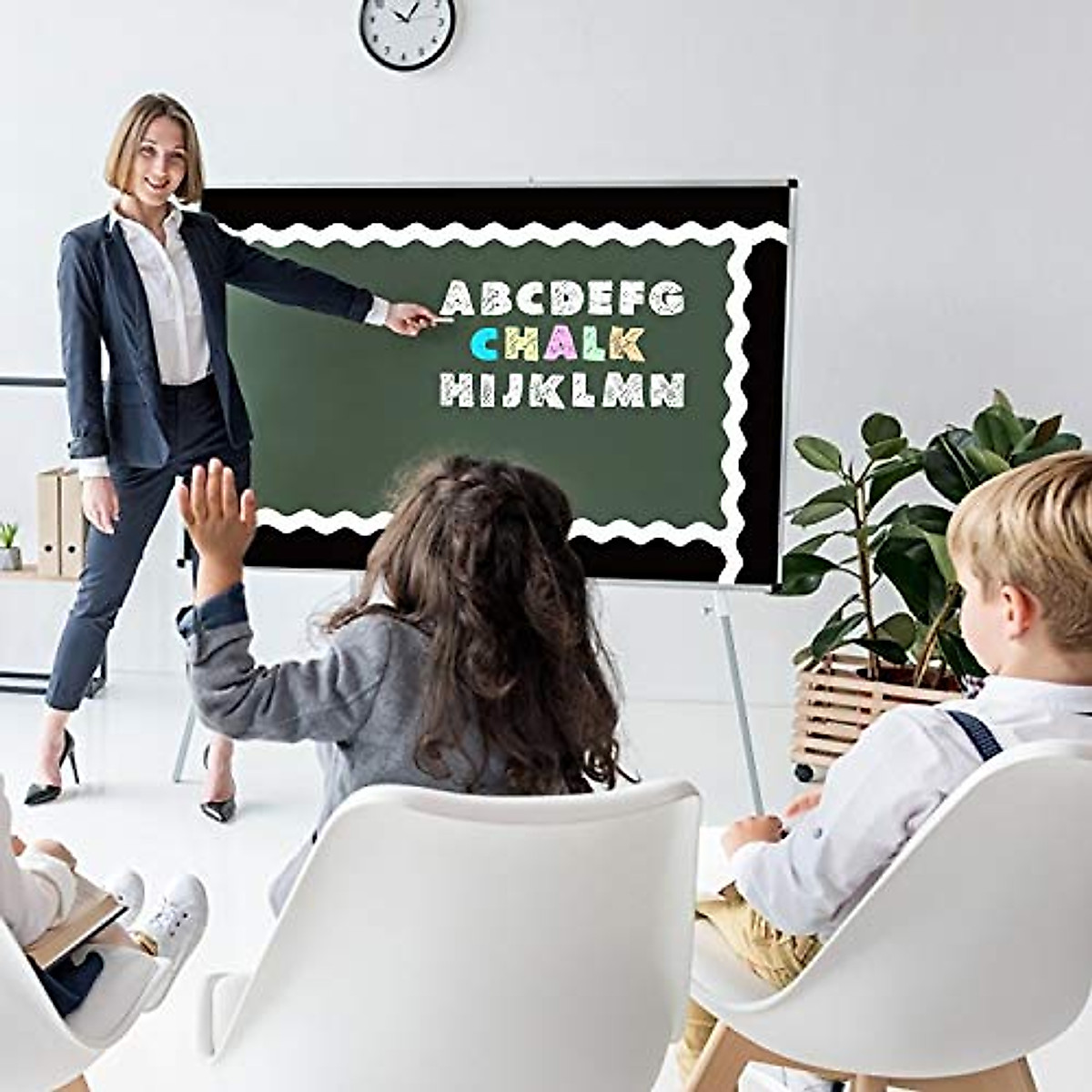 Black Bulletin Board Borders for Classroom Decoration Scalloped 36ft