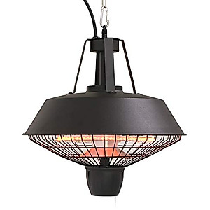 Westinghouse Infrared Electric Outdoor Heater, Hanging Patio Heater, Radiant Heat, Heats all year round, Retro Style, Waterproof and Dust Resistant Black