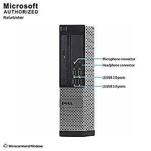 Dell Optiplex 9020 SFF Computer Desktop PC, Intel Core i5 Processor, 16 GB Ram, 2 TB Hard Drive, WiFi, Bluetooth 4.0, DVD-RW 1 inch LCD Monitor, Windows 10 Pro (Renewed)