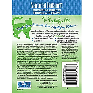 Natural Balance Grain-Free Platefulls Variety Pack Six Flavors: Turkey, Salmon & Chicken, Chicken Giblets, Cod & Sole, Salmon & Tuna, and Mackerel + Pet Paws Notepad - 3 Ounces Each (12 Pouches Total)