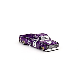 True Scale Miniatures Model Car Compatible with Chevrolet Silverado Dually KAIDO V1 Purple Limited Edition 1/64 Diecast Model Car Kaido House KHMG084