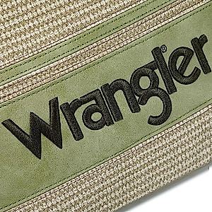 Wrangler Bucket Handbag for Women Weave Hobo Bag Western Shoulder Purse Basket Tote Medium Green WG79-G918GN