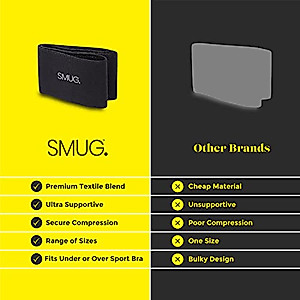 SMUG Breast Support Band For Women | Compression Band Prevent Breast Bounce, Pain & Injury | Adjustable Breast Support Band | Sports Bra Alternative for Running & Exercise | Sports Bra Band | Large