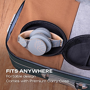 PowerLocus Bluetooth Headphones Over Ear, 40H Playtime with 4 EQ Modes, Wireless Headphones with Microphone, Hi-Fi Stereo Foldable Headset, FM Radio, Micro SD/TF, Deep Bass for Travel/PC/Cell Phones