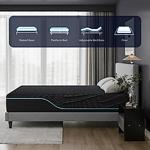 Dyonery King 14 Inch Memory Foam Mattress in a Box, Copper Gel Medium Mattress for Release Pressure, with Cooling Knit Fabric Cover, CertiPUR-US Certified Fiberglass Free, Made in USA, 76”x80”