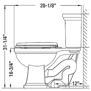 Miseno MNO240C2BWH Miseno MNO240C Santi Two-Piece High-Efficiency Toilet with Elongated Chair Height Bowl - Includes Soft Close Seat, Wax Ring Kit, and Classic Style Tank Lid