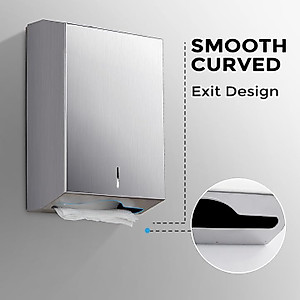 Paper Towel Dispenser Wall Mount - Multifold Trifold Paper Towel Dispensers, Large Capacity Stainless Steel Tissue Holder, Suitable for Bathrooms and Public Places