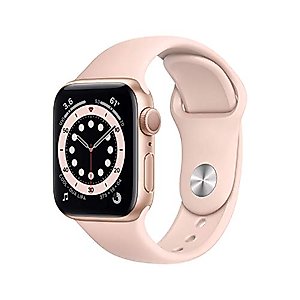 Apple Watch Series 6 (GPS, 40mm) - Gold Aluminum Case with Pink Sand Sport Band (Renewed)
