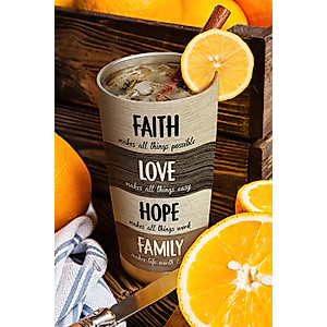 20oz Cross Faith Hope Love Tumbler, Religious Gifts, Christian Gifts, Coffee Thermos for Women, Men, Stainless Steel Double Wall Vacuum Insulated Coffee Mug, Travel Cup with Lid