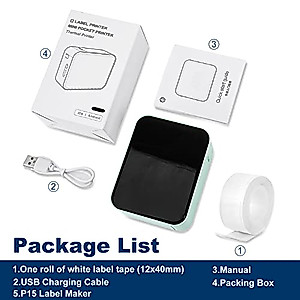 MAOZUA Label Maker Machine with Tape, Portable Bluetooth Thermal Label Printer for Office Home Kitchen Organization, Compatible with iOS, Android