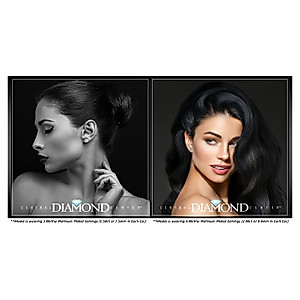 Central Diamond Center 14K Solid Gold Post & Sterling Silver 4 Prong CZ Stud Earrings - Platinum Plated - 6.50mm - 2.00cttw