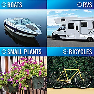 25FT Coiled Boat Hose | Coil Hose Water Hoses Expandable Perfect Coil Water Hose RV Wash Water Hose Spring Washdown Short Small 25 Foot Coiling Garden Marine Grade 3/4 Inch Connectors Self Recoil