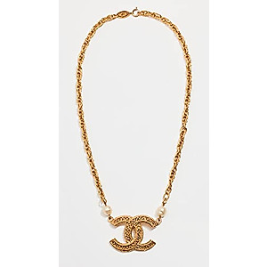 CHANEL Women's Pre-Loved Pearl Cc Necklace, Gold, One Size
