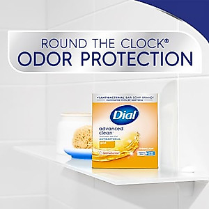 Dial Antibacterial Deodorant Bar Soap, Advanced Clean, Gold, 4 Oz, 32 Bars