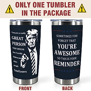 Birthday Gifts for Men Women, Thank You Appreciation Gifts, Sometimes You Forget You Are Awesome Tumbler, Inspirational Birthday Presents for Best Friends, Coworker, Boss, 20 Oz Tumbler, Navy