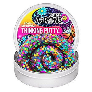 Crazy Aaron's Social Butterfly Thinking Putty - 4" Tin See-Through Putty, Soft Texture Thinking Putty - Non-Toxic Sensory Play Putty - Never Dries Out - Creative Toy for Ages 3+