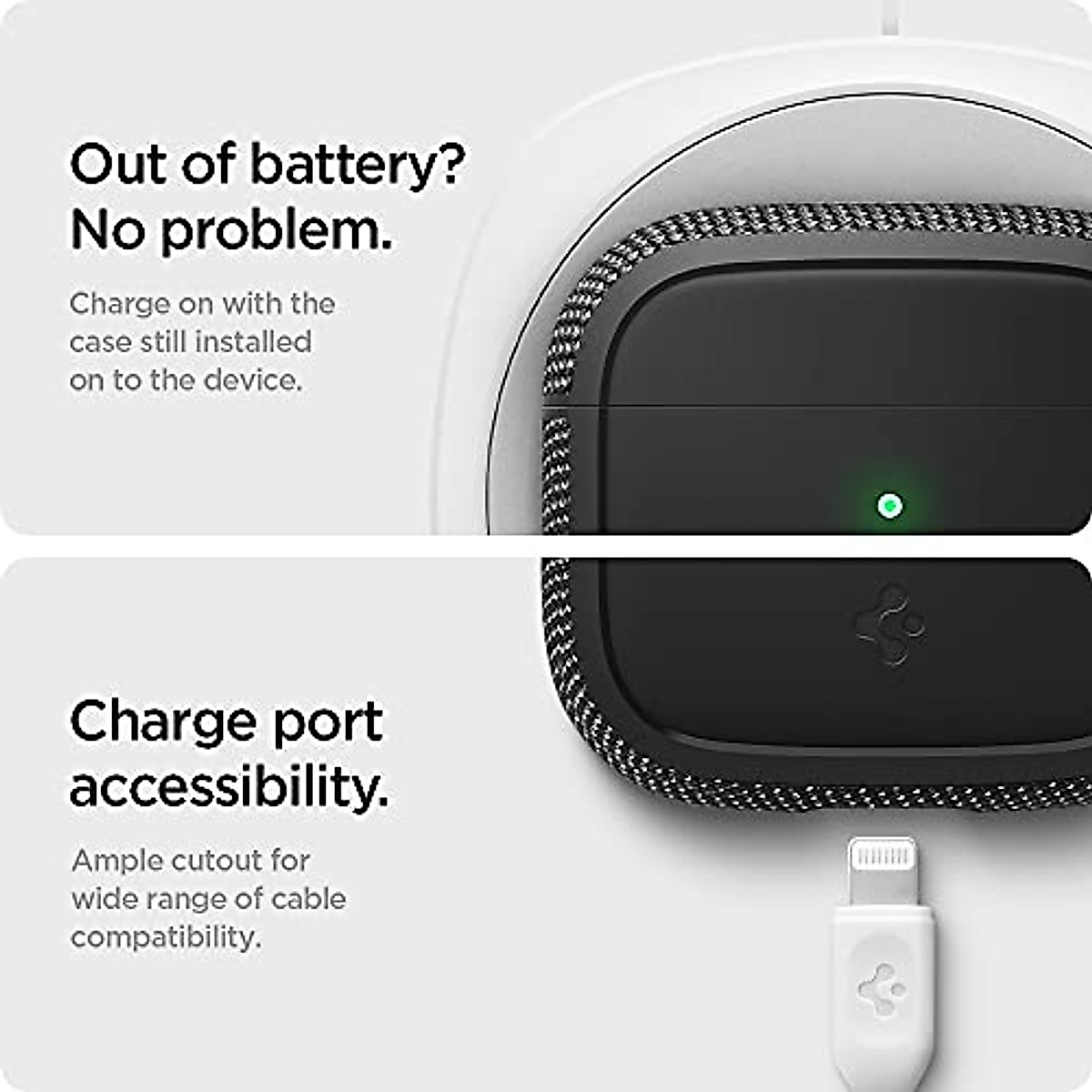 Spigen Classic Fit Designed for Airpods 3rd Generation Case with Keychain, Premium Fabric Airpods 3 Case (2021) - Black