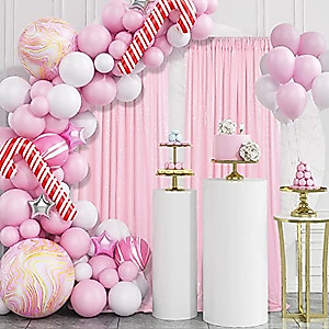 Pink Sequin Backdrop 2 Pieces 2ftx8ft Photography Background Party Curtain Glitter Wedding Backdrop Fabric