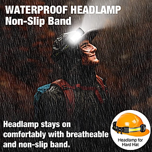 Spriak LED Headlamp, 1000lumens 230° Widebeam Headlight, USB Rechargeable HeadLamp with Red Taillight, Lightweight Waterproof Headband Light for Camping Running Hiking, Hard Hat Headlamp