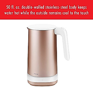 ZWILLING Enfinigy 1.56-qt Cool Touch Stainless Steel Electric Kettle Pro, Tea Kettle, Rose
