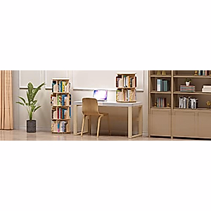 4 Tier 360° Rotating Stackable Shelves Bookshelf Organizer 360 Display Rotating Bookshelf Wood Book Shelf Organizer for Bedroom, Living Room, Study Room - Intexca