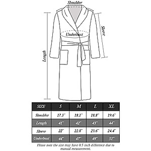 Kniffi Kimono Bathrobe for Women Terry Cloth Robes knee length towel Bathrobe Grey L