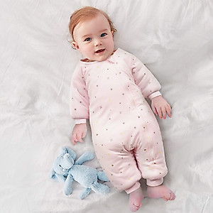 BBTKCARE Sleep Sack - Cotton Wearable Blanket，Warm Baby Pajamas for Toddler 3-6 Month-Pink