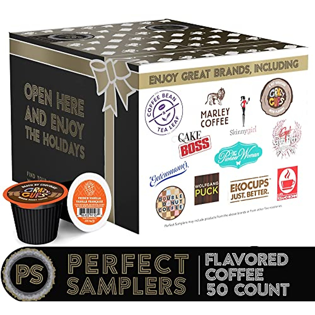 Perfect Samplers Flavored Coffee Variety Pack, Including Vanilla, Chocolate Coffee & More, Flavored Coffee Pods for Keurig K Cups Machines, 50 Count