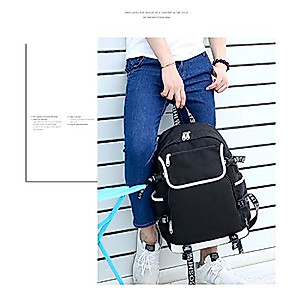 JUSTGOGO Luminous KPOP MONSTA X Backpack Daypack Laptop Bag College Bag Book Bag School Bag with USB Charging Port