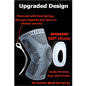 Best Knee Brace with Side Stabilizers & Patella Gel Pad Reduce Strain Swelling Professional Knee Compression Sleeve for Knee Pain Meniscus Tear Workout Running Joint Pain Relief Injury Recovery