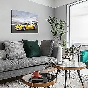 Car Poster Ferrari F40 Supercar Posters Racing Car Canvas Wall Art For Boy's Bedroom SuperCar Wall Decor Frame-style 30x20inch(75x50cm)