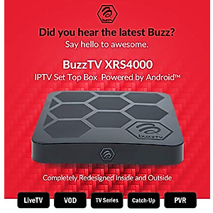 BuzzTV XRS4000 & ARQ100 Bundle - Android 9.0 IPTV Set-Top Box - Faster Than Ever Before - 4K Ultra HD - 4GB RAM 32GB Storage - Latest Graphics Process