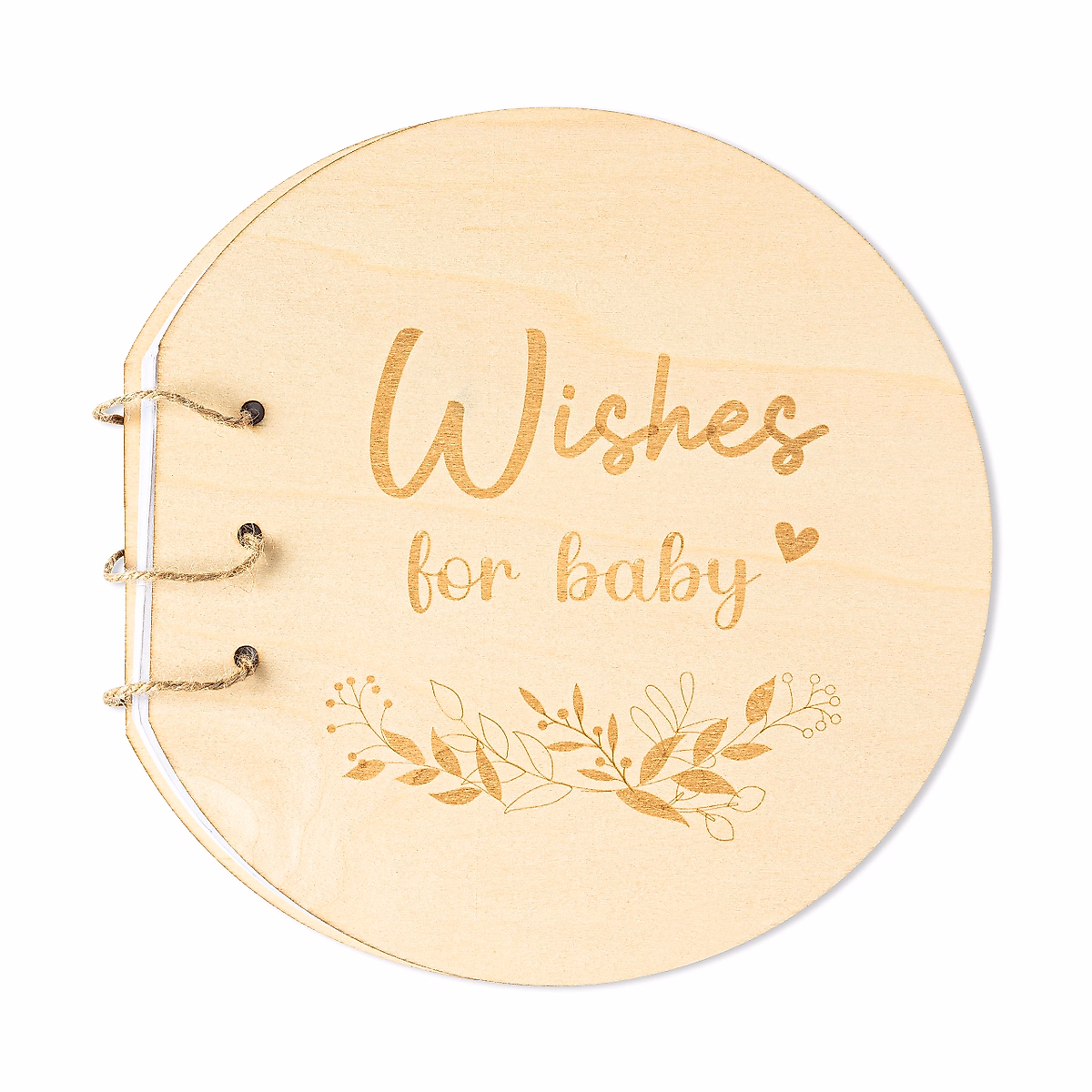 CJiangpo Baby Shower Guest Book Alternatives Wood Baby Shower Sign in Guest Book, Wishes for Baby Shower Advice Book with 35 Blank Pages Baby Memory Book Guestbook Keepsake Gifts for New Parents