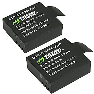 Wasabi Power Battery (2-Pack) for 1080P and 4K Action Cameras (Compatible with Crosstour, FITFORT, DBPower, AKASO, Aokon, Campark, DMYCO, HEIHEI, SOOCOO, ThiEYE, Vemico, VVHOOY, SJCAM M10 and More